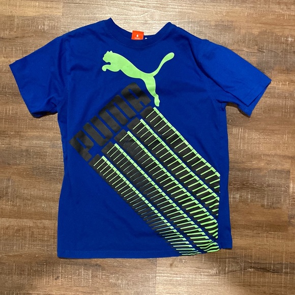 Puma | Shirts & Tops | Puma Kids Tshirt Blue And Green | Poshmark